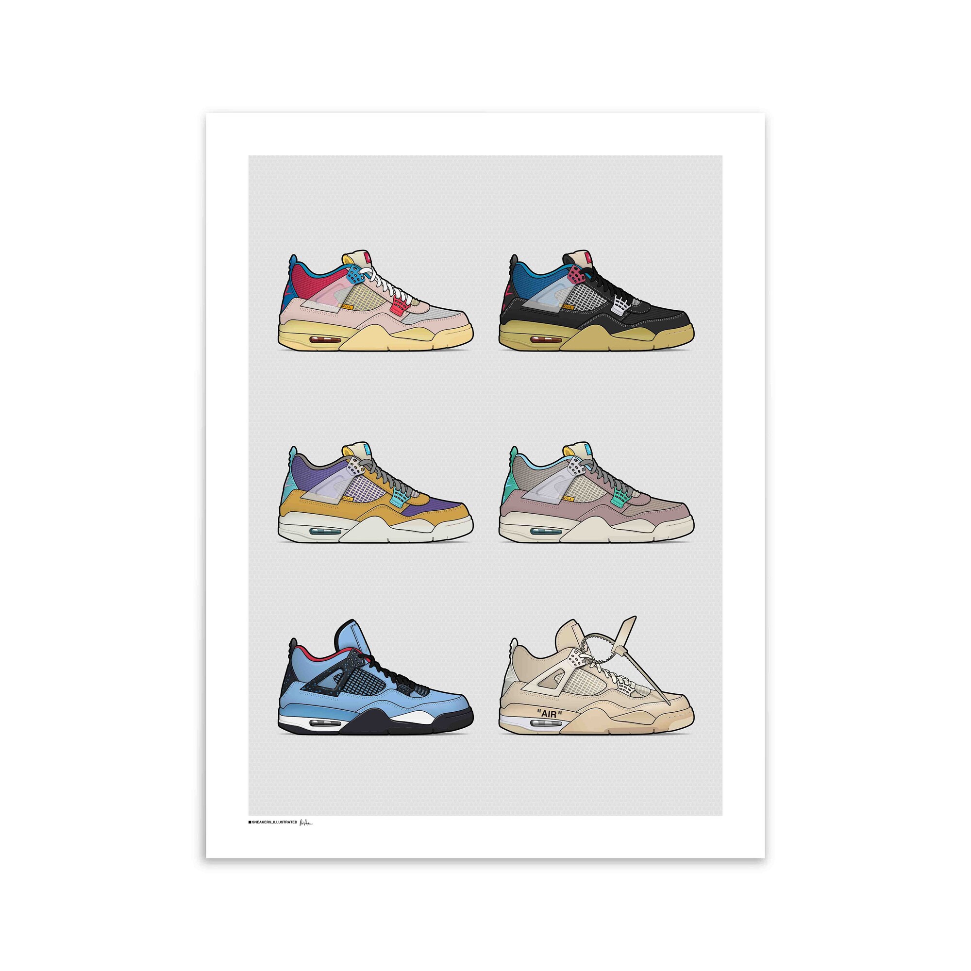 Air Jordan 4 Collab Collection Premium Matte Vertical Posters