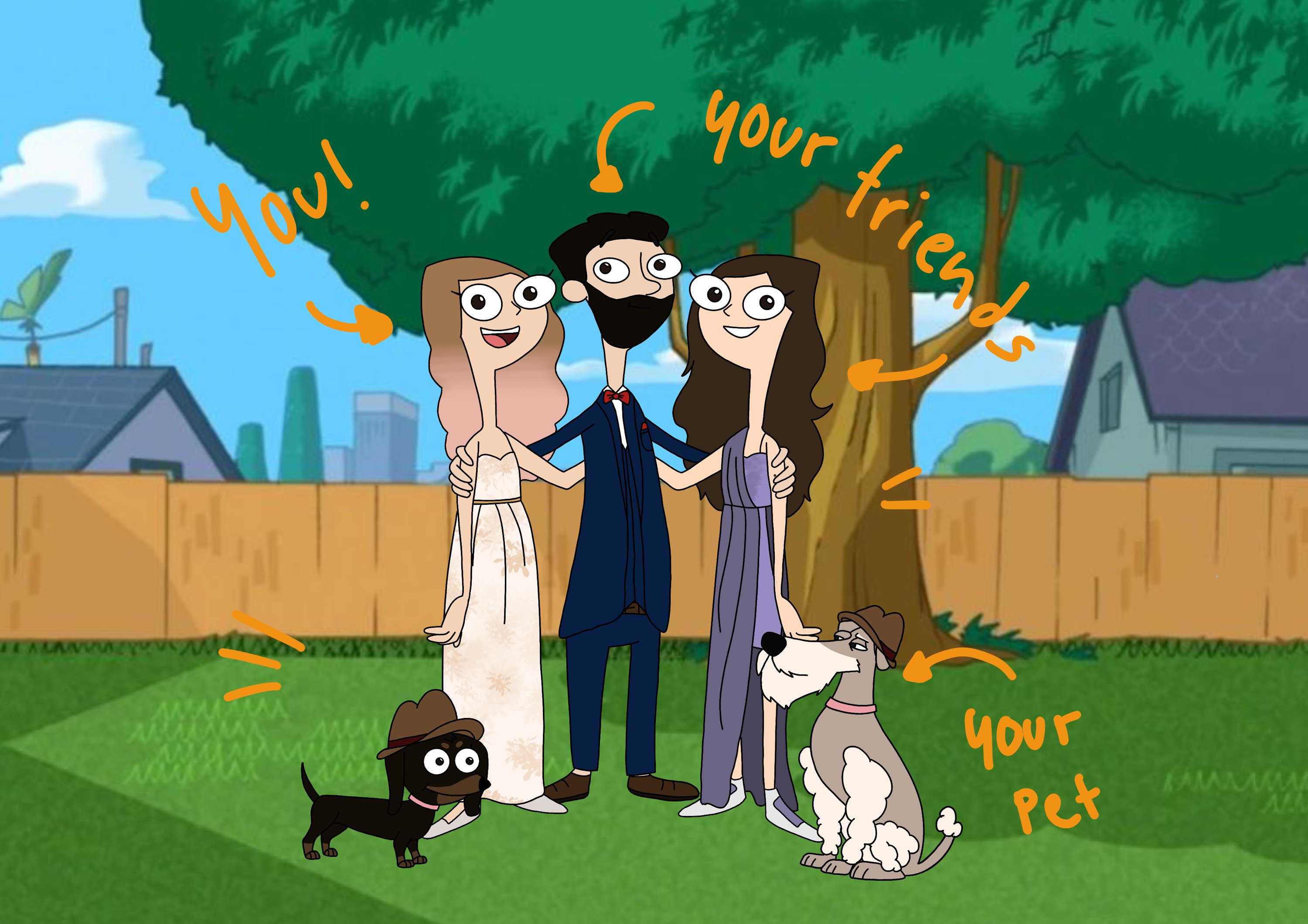 Custom Digital Phineas and Ferb Portrait - Etsy