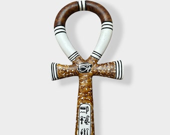 Standing Ancient Egyptian Ankh Key of Life Black and Golden Colors ...