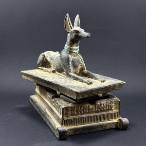 Openable Anubis Tomb Ancient Sculpture Anubis God Jackal Sitting on a ...