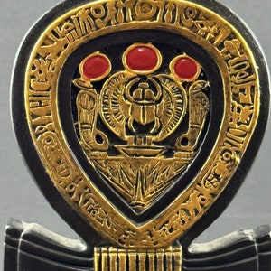 Standing Ancient Egyptian Ankh Key of Life Black and Golden Colors ...