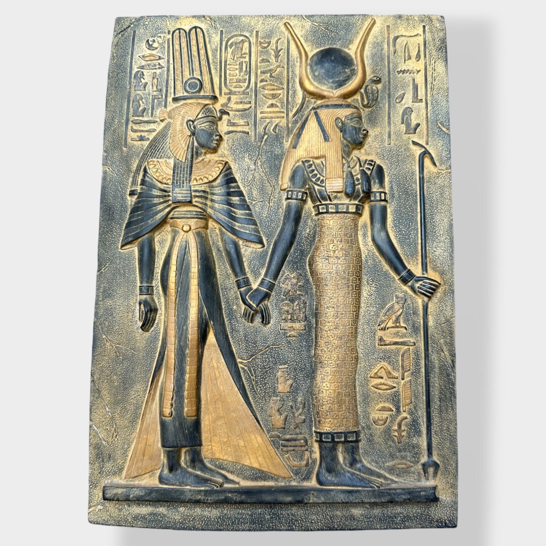 Nefertari Being Led Into the Afterlife by Goddess Isis Wall Relief Wall ...