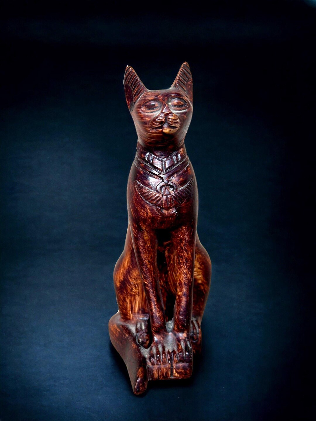 Unique Statue of Egyptian Goddess Bastet With Eye of Horus on Her Chest ...
