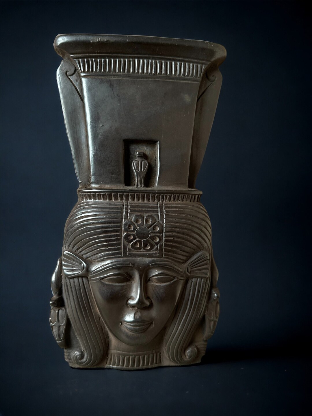 Hathor Statuette Face Wall Mounted Stone Egyptian Goddess Mask, Goddess ...