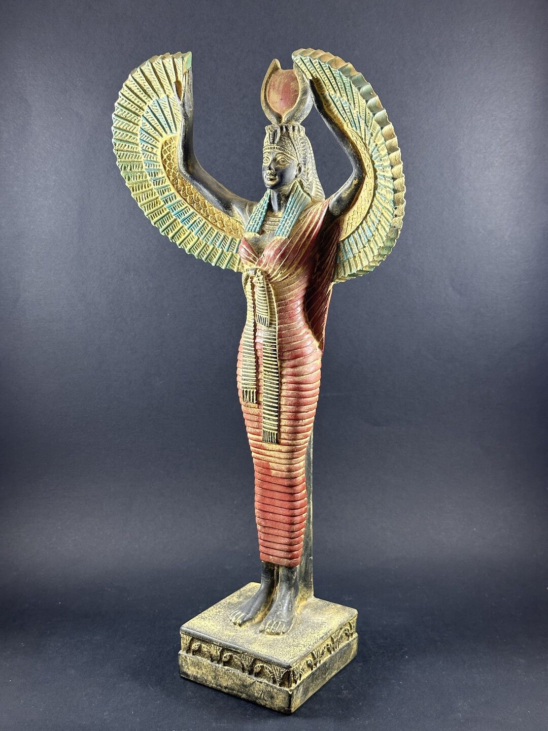 Isis Goddess Statue With Open Wings Egyptian Isis Statue Isis Sculpture ...