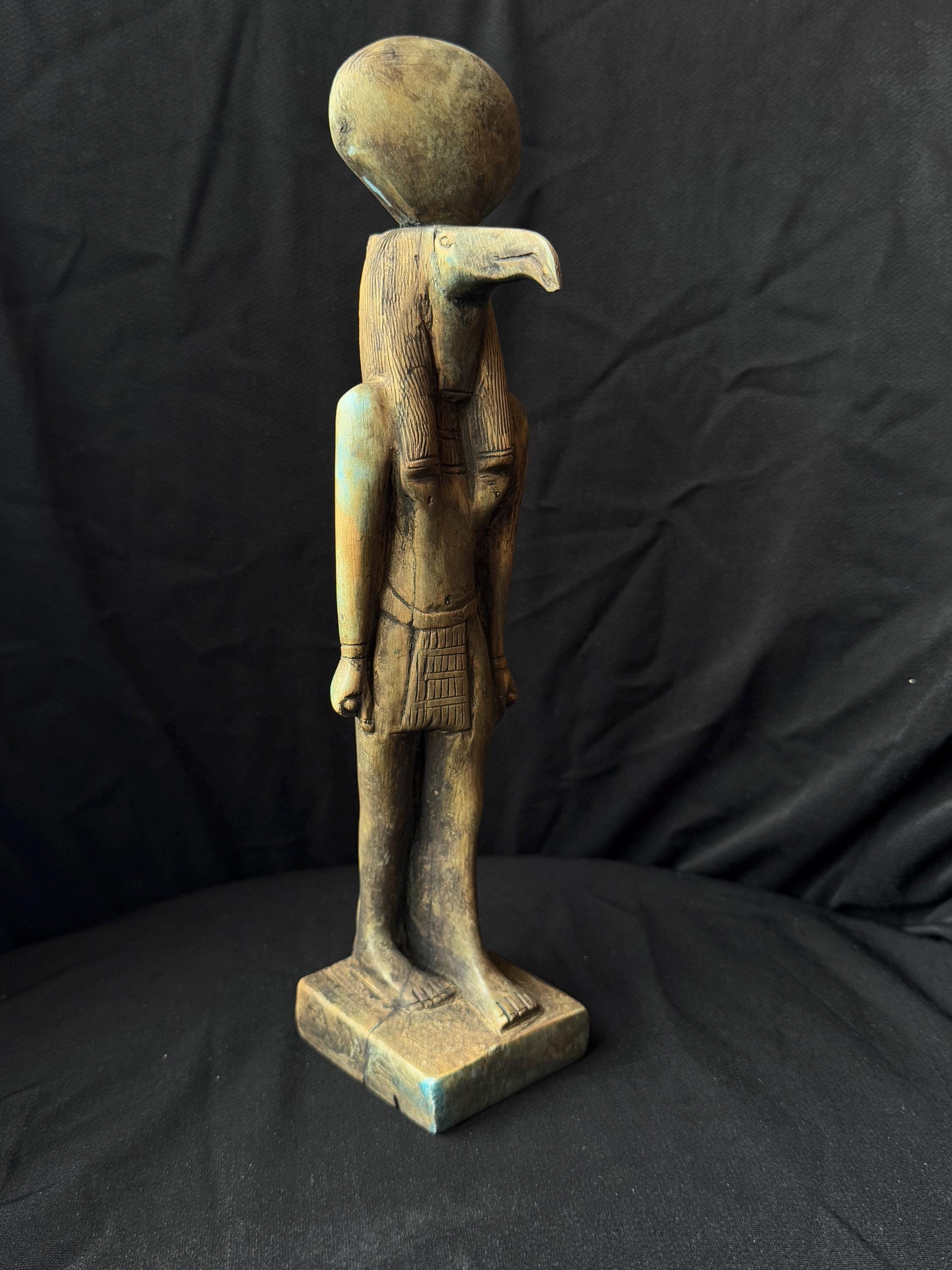 Unique Ancient Egyptian Thoth Statue With Ibis Head and Sun Disk God of ...