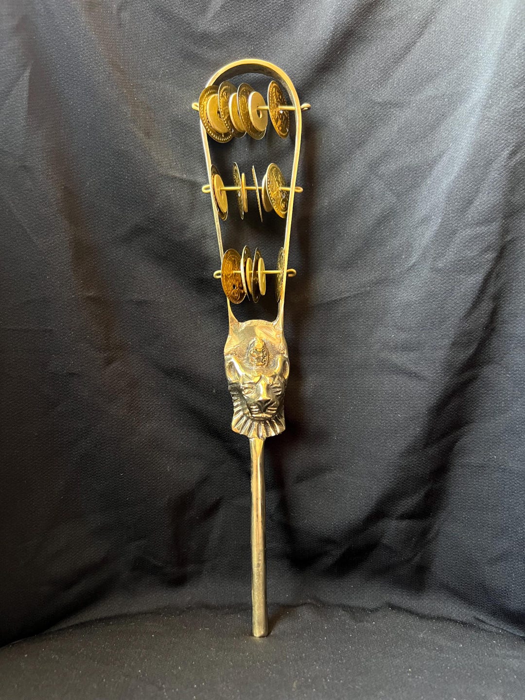 Unique Egyptian Sekhmet Sistrum Brass Lioness Goddess Ritual Rattle ...