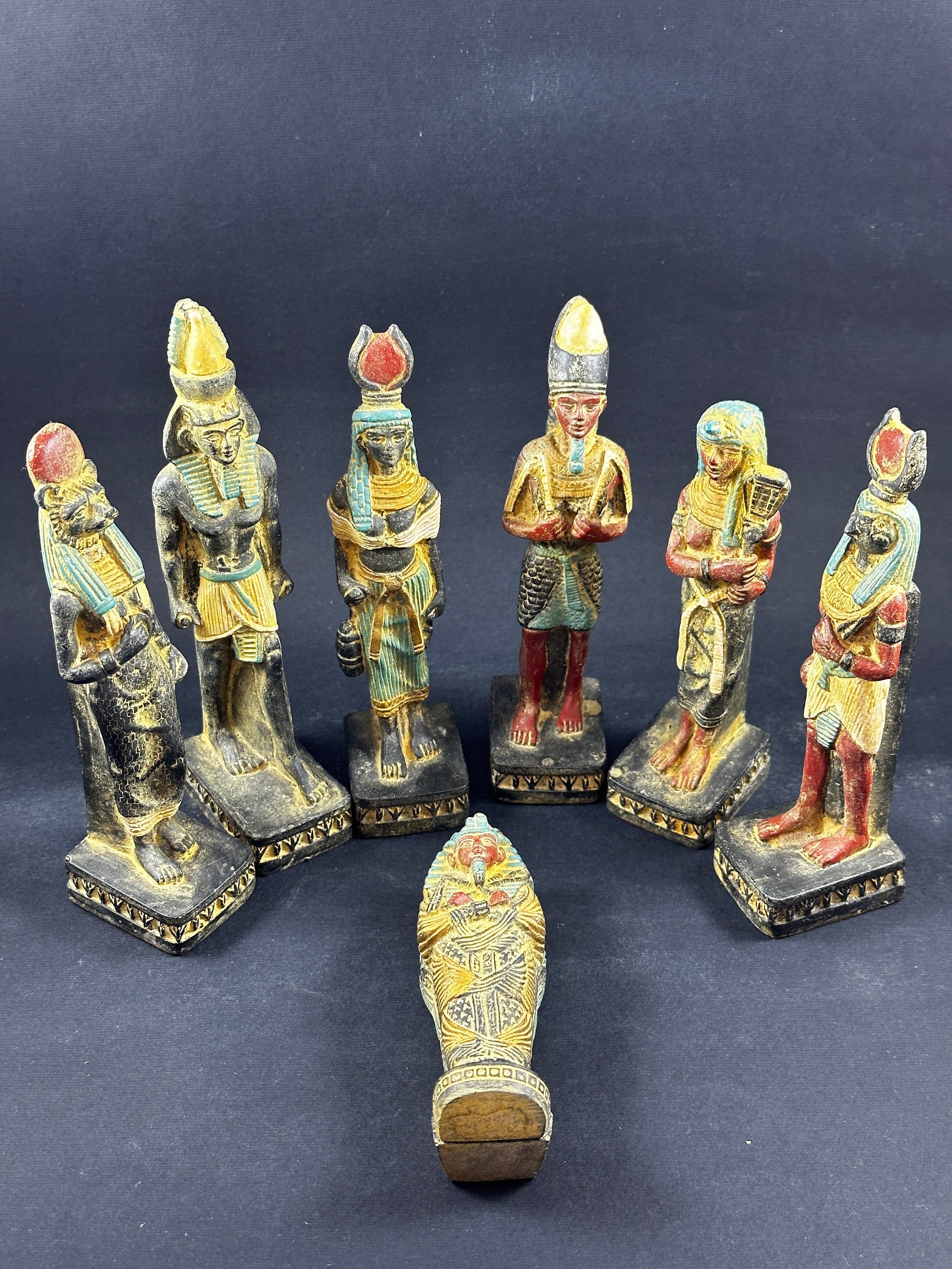 Set of 6 Unique Ancient Egyptian Deities Statues - Etsy