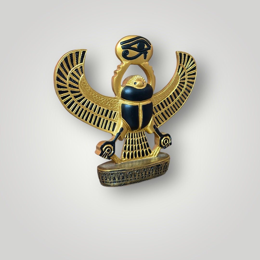 Replica Black Gold Khepri Ancient Egyptian Art Winged Scarab the Good ...