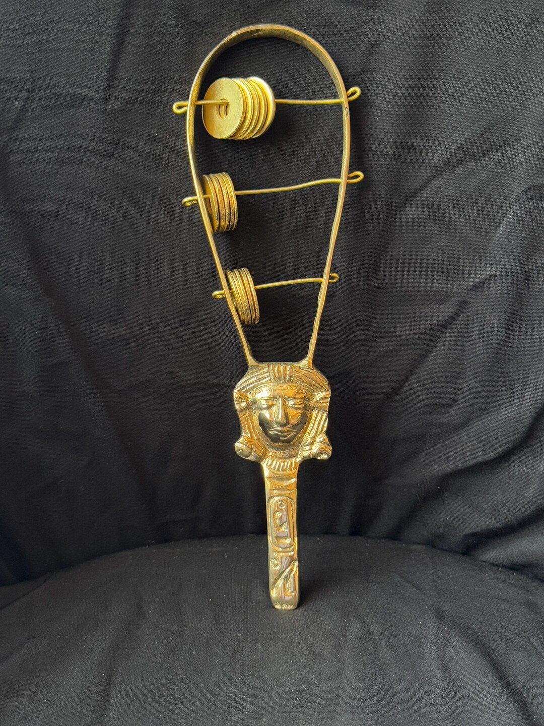 Brass Egyptian Sistrum With Hathor Head Spiritual Sound Tool for ...