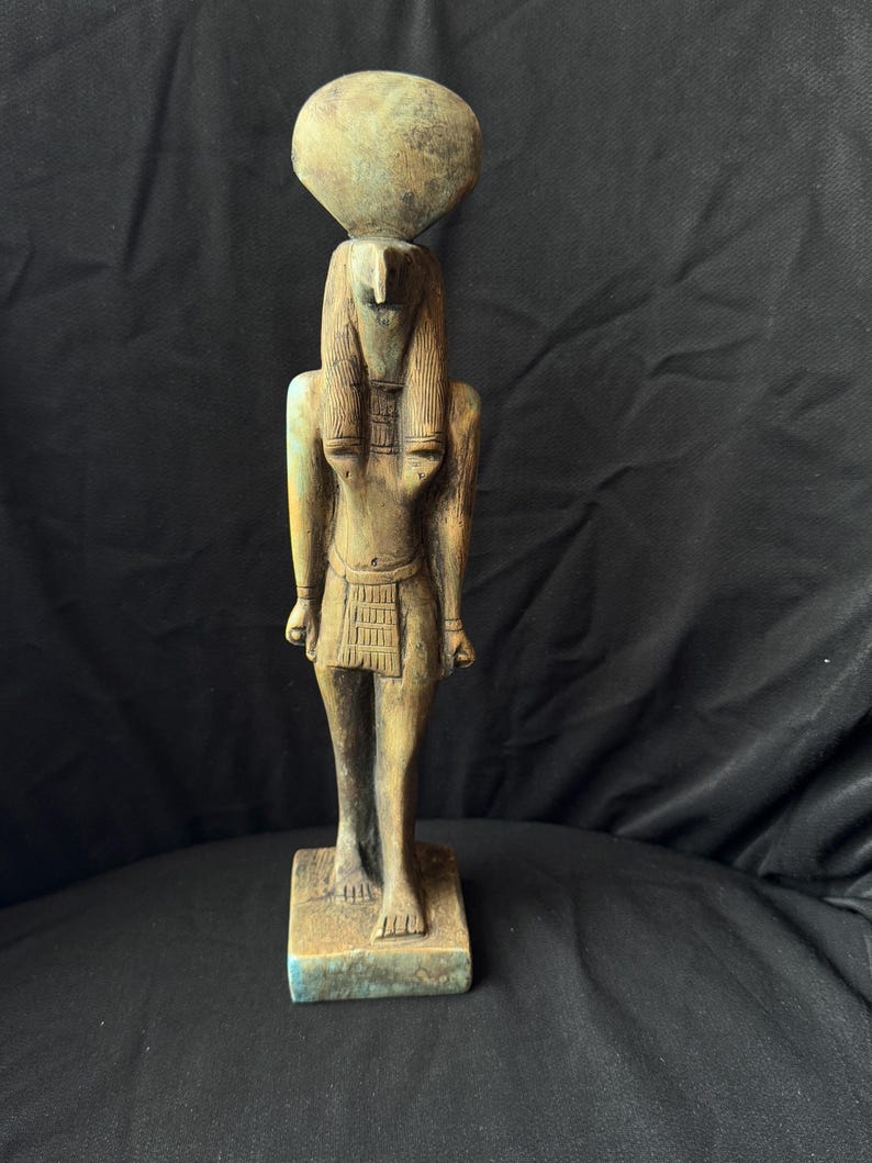 Unique Ancient Egyptian Thoth Statue With Ibis Head and Sun Disk God of ...