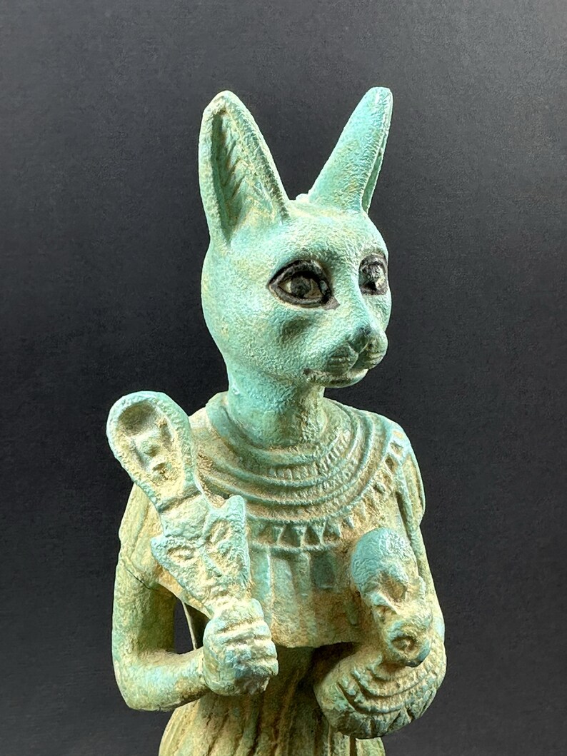 Egyptian Set of Bastet Statues Standing Bastet Statue Free - Etsy