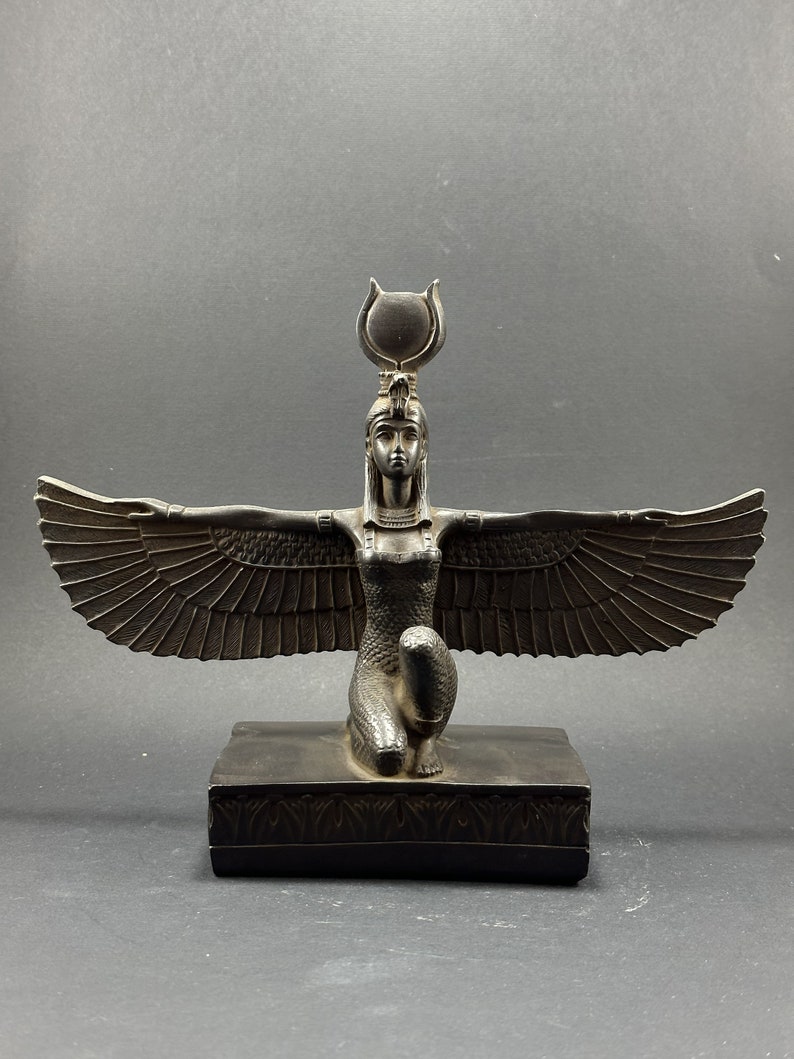 Isis Goddess Statue With Open Wings Ancient Egyptian Statue Poly Stone ...