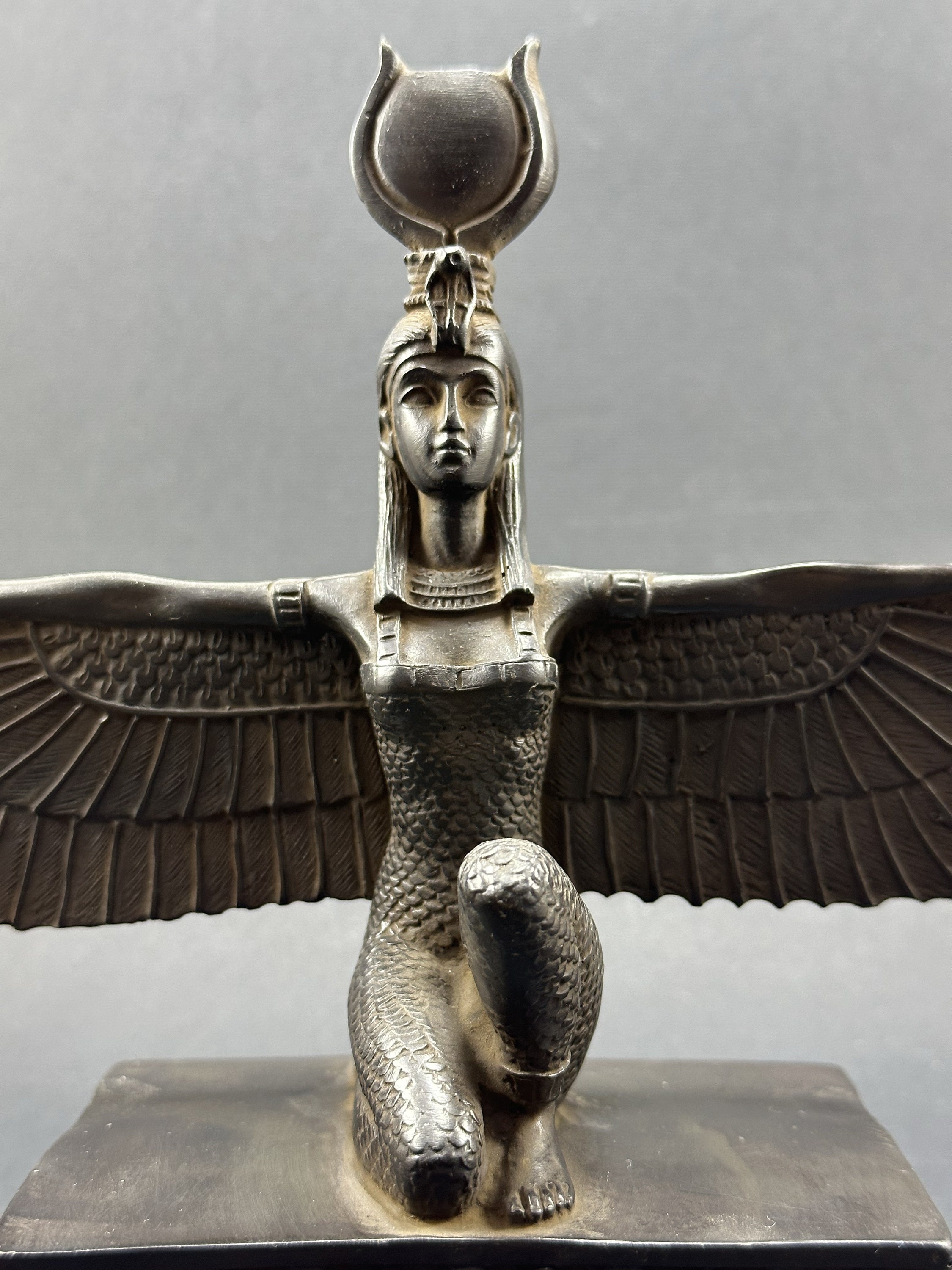 Isis Goddess Statue With Open Wings Ancient Egyptian Statue Poly Stone ...