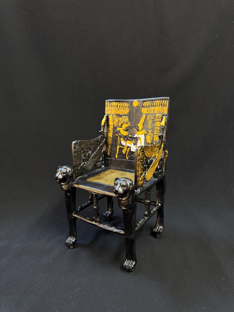 Rare Tutankhamun Lions Throne - Museum Chair Original Resin Replica of ...