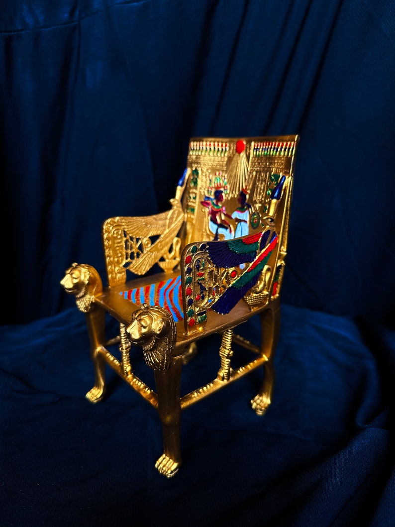 Tutankhamun Lions Throne - Museum Chair Original Resin Replica of the ...
