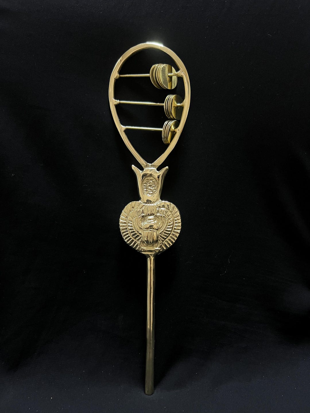 Egyptian Scarab Sistrum — Golden Symbol of Rebirth & Ritual Sound Made ...