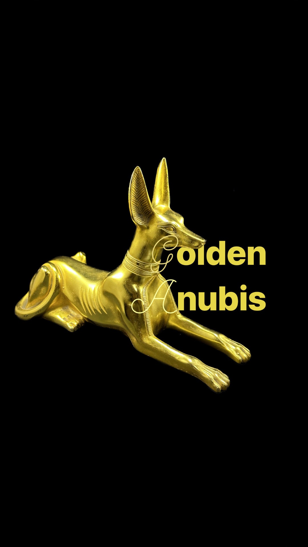 Large Golden Anubis Statue, Egyptian God Anubis Sculpture Gold Color ...