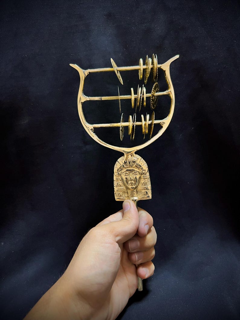 Golden Hathor Sistrum of Temple Harmony Made in Egypt - Etsy