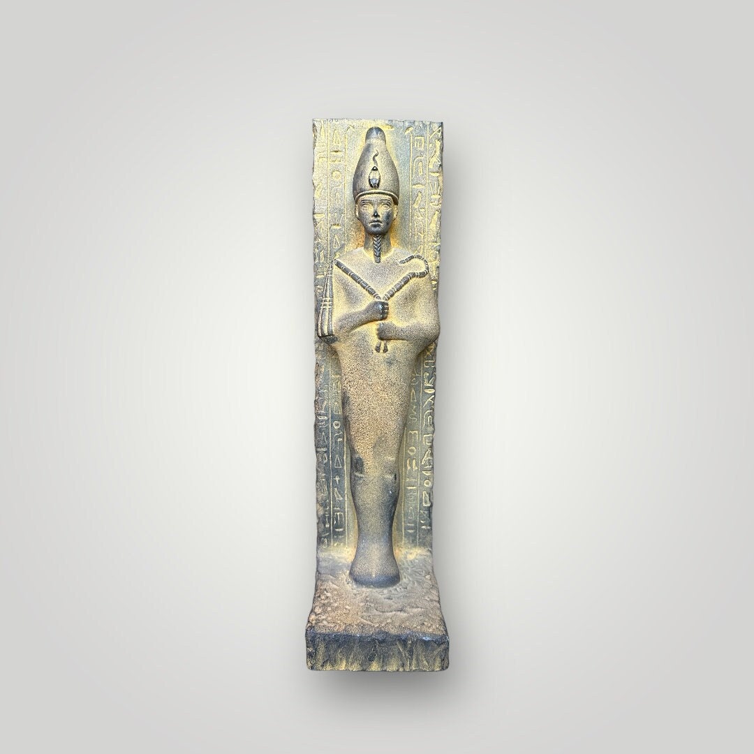 Egyptian God Osiris Statue Unique Osiris Figurine Large Stela Relief ...