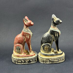 Set of Egyptian Bastet for Sale Red and Black Colors of Egyptian ...