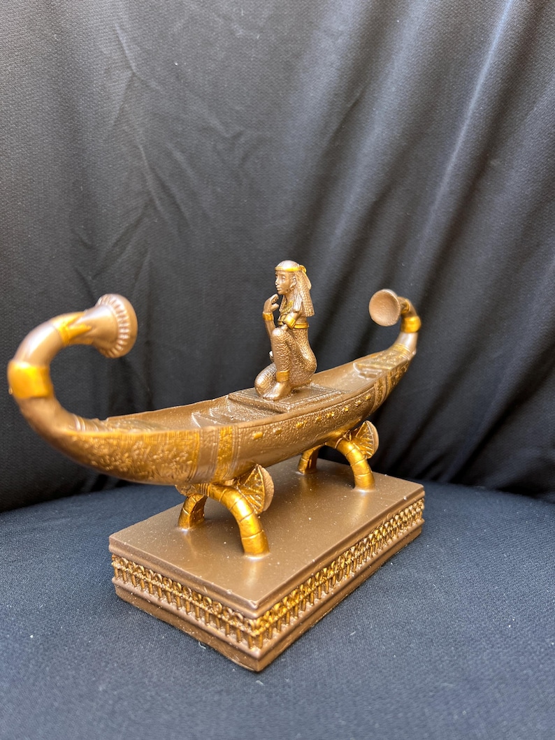 Isis on Sacred Boat Egyptian Statue Made in Egypt - Etsy