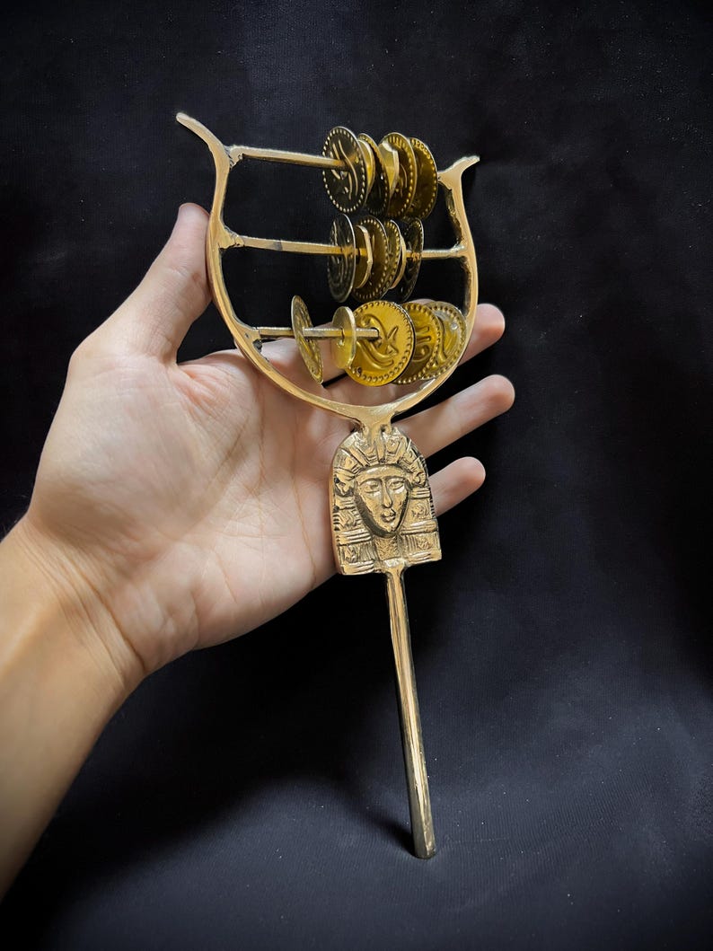 Golden Hathor Sistrum of Temple Harmony Made in Egypt - Etsy