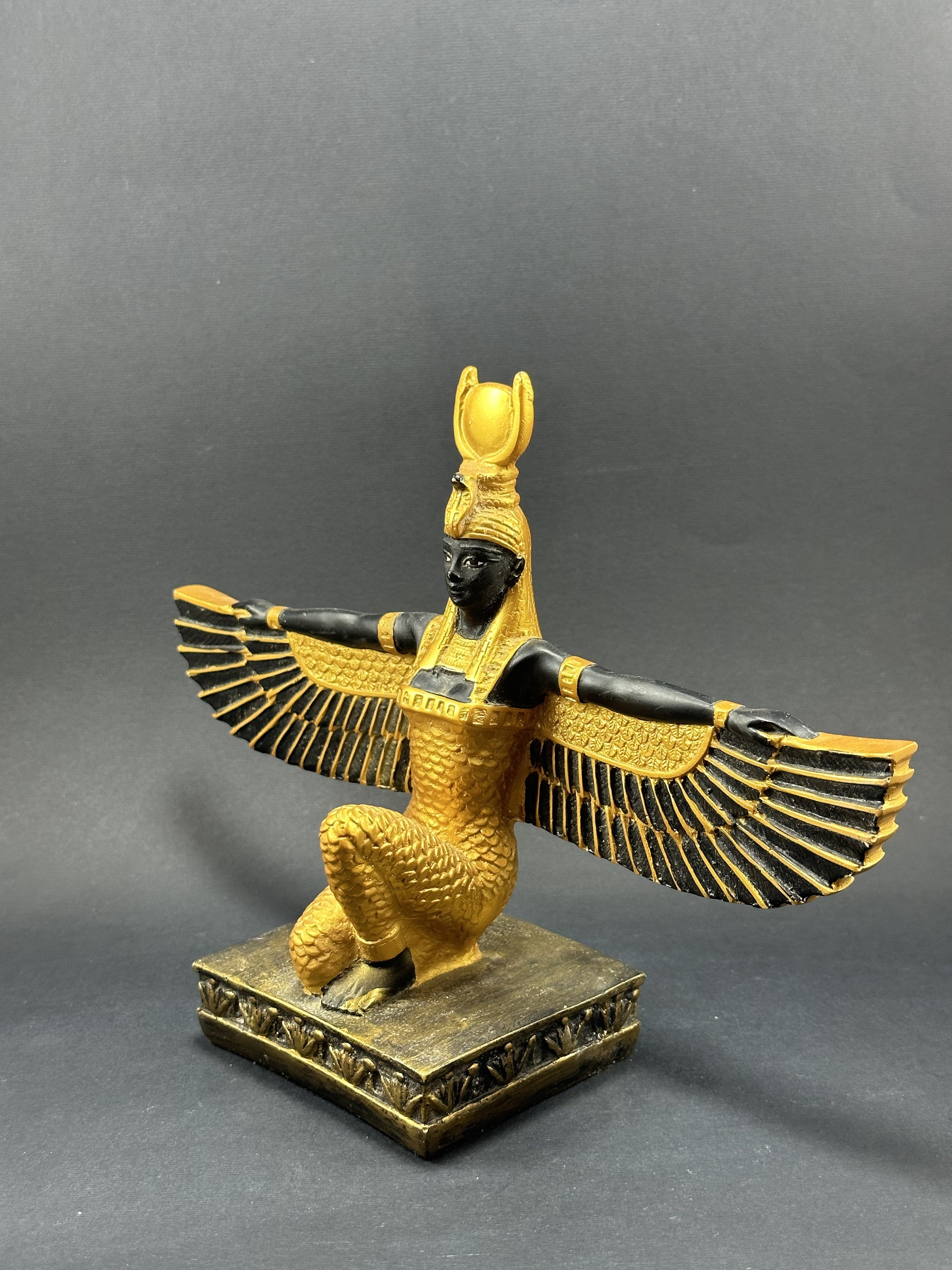 Unique Isis Goddess Statue With Open Wings Golden Color for Rituals ...