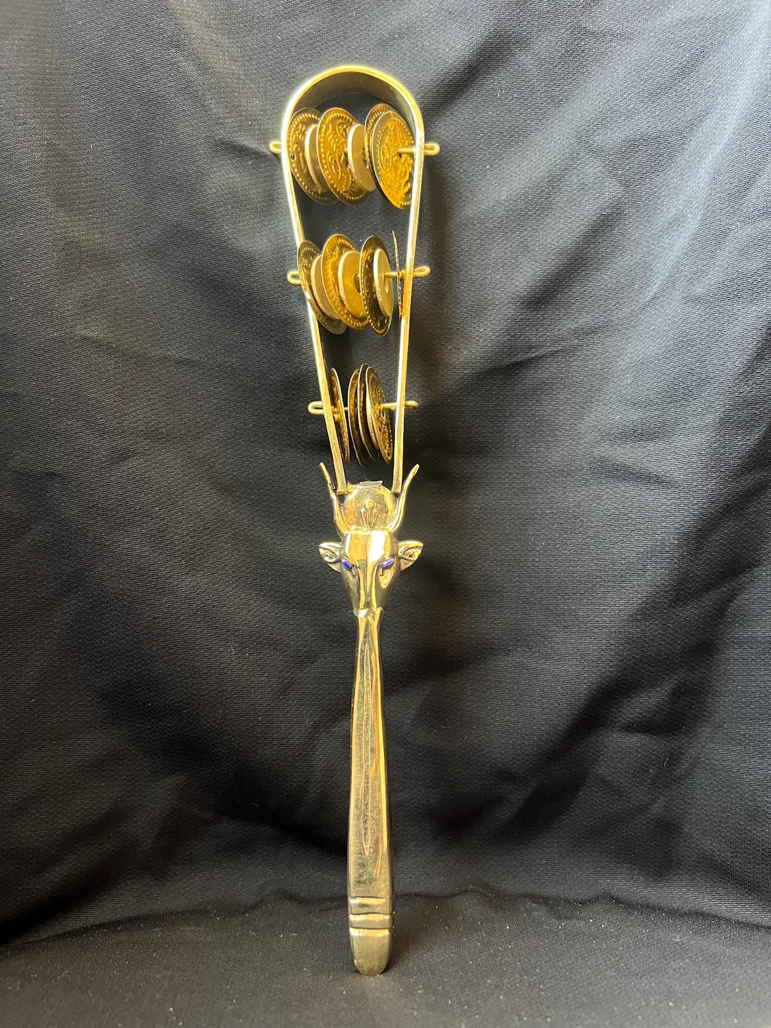 Egyptian Hathor Sistrum Brass Cow-eared Goddess Ritual Rattle Sacred ...