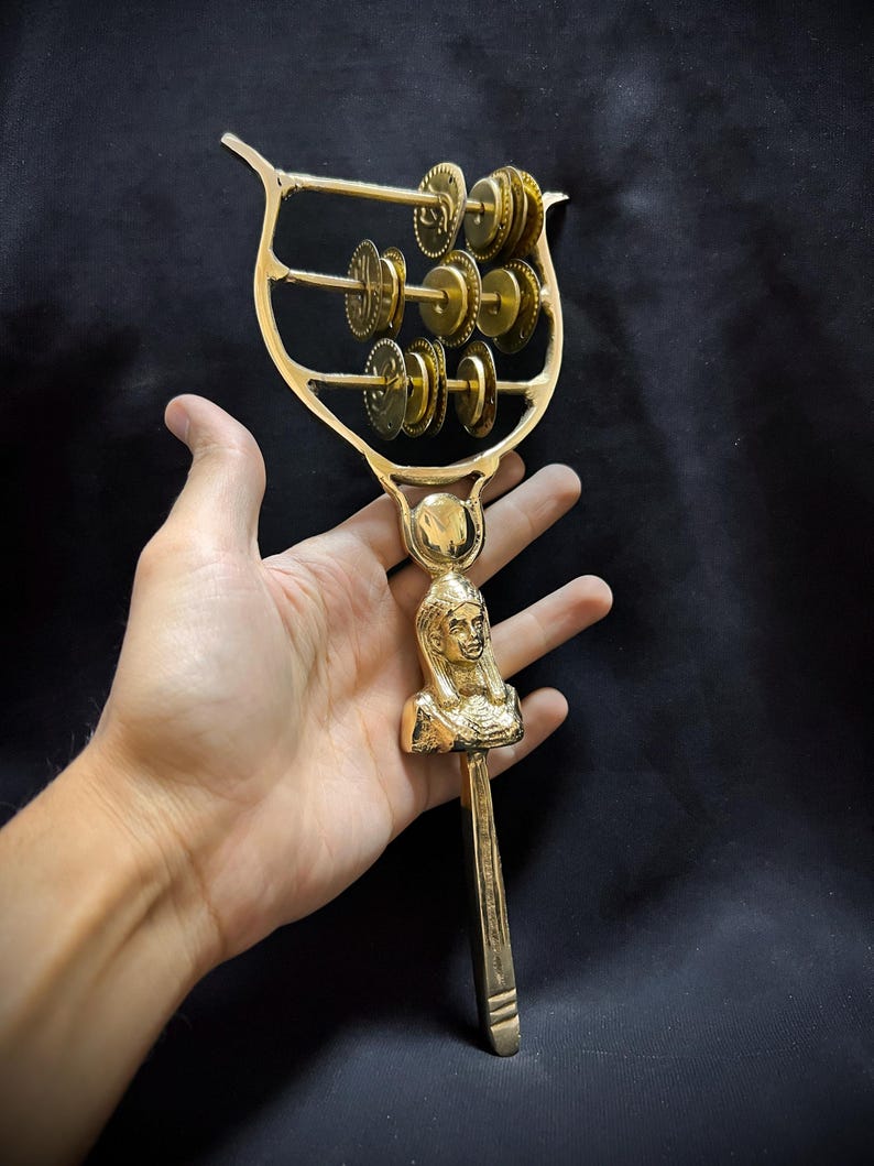Golden Isis Sistrum of Temple Blessings Made in Egypt - Etsy
