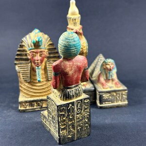 Set of Tiny Four Ancient Egyptian Deities Statues - Egyptian Statue ...