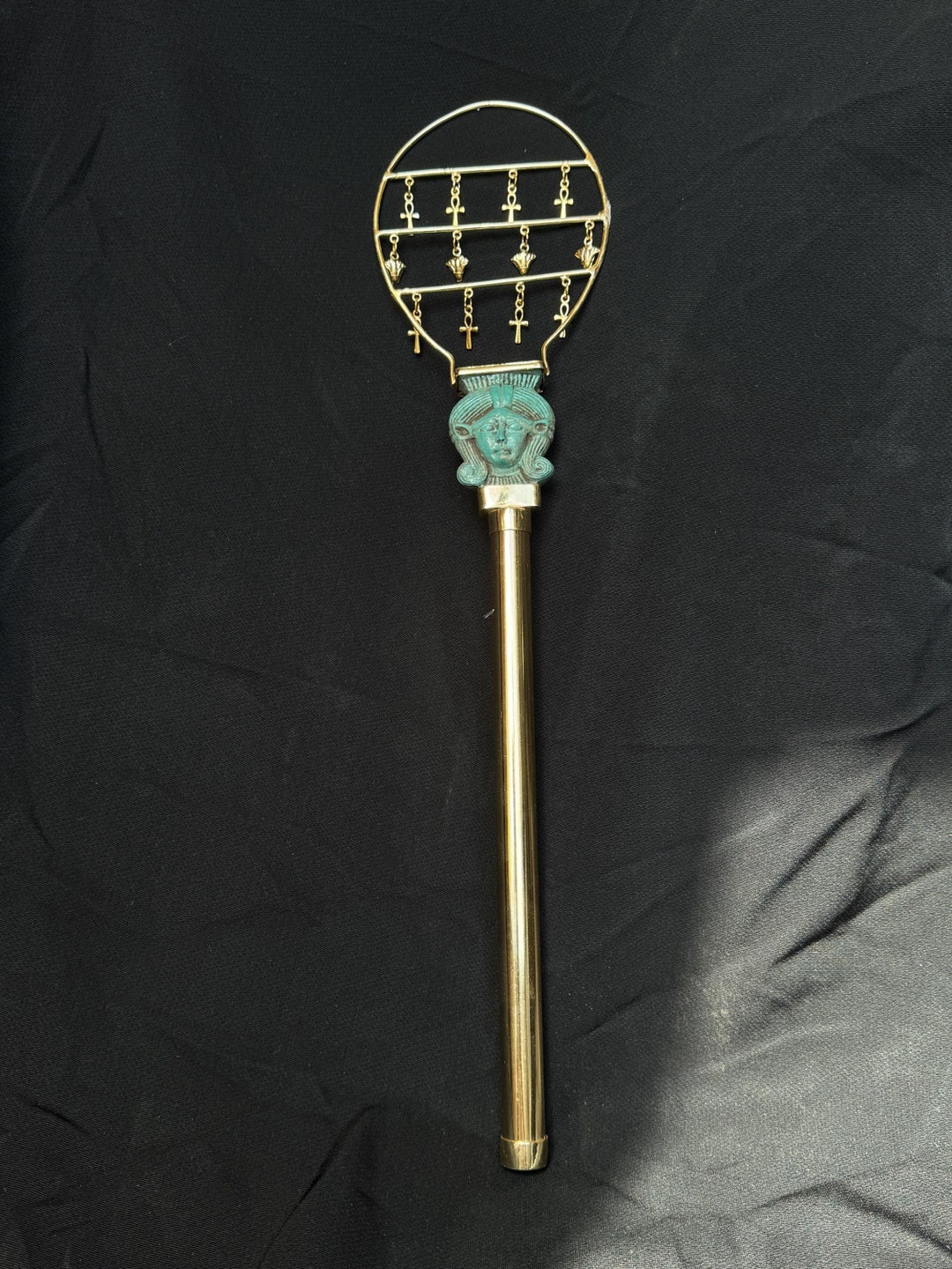 Unique Goddess Hathor Sistrum Made of Gold Leaf Sacred Musical ...