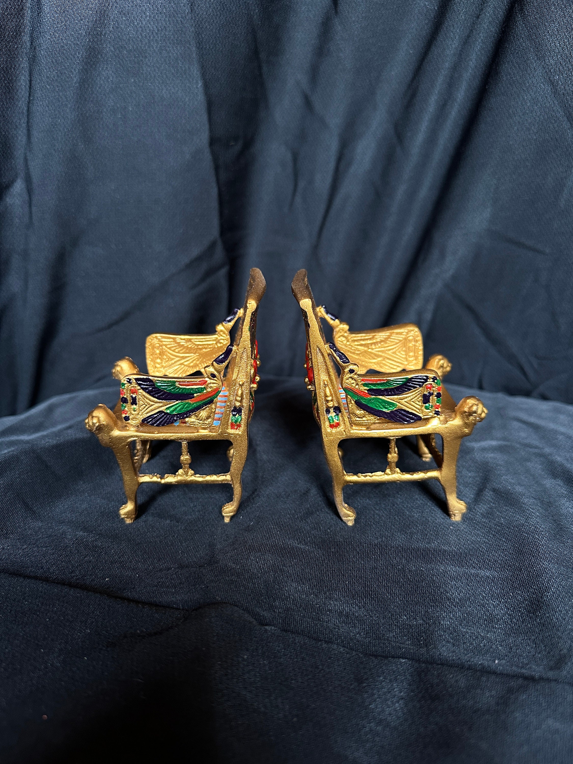 Gorgeous King Tutankhamun Throne - Museum Piece 2 Chairs Original Resin ...