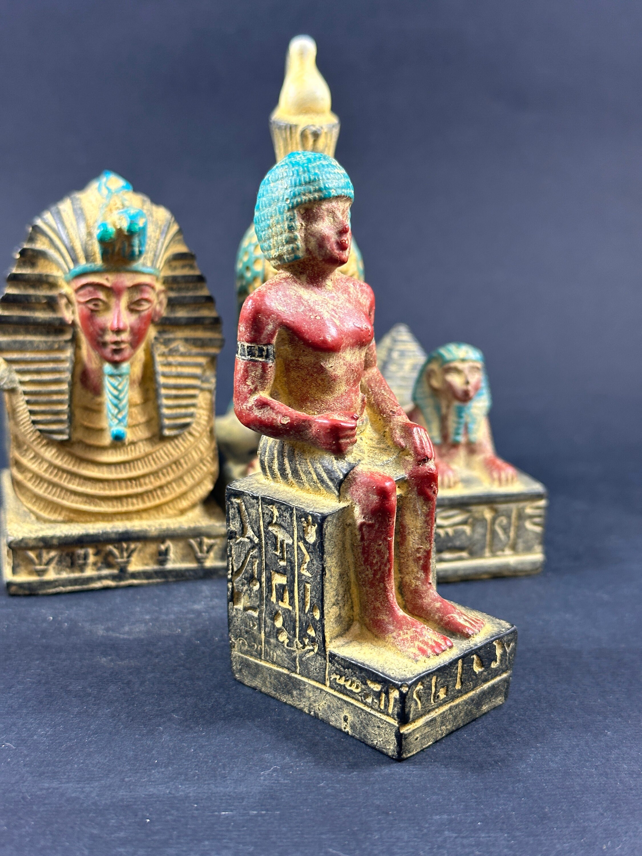 Set of Tiny Four Ancient Egyptian Deities Statues - Egyptian Statue ...