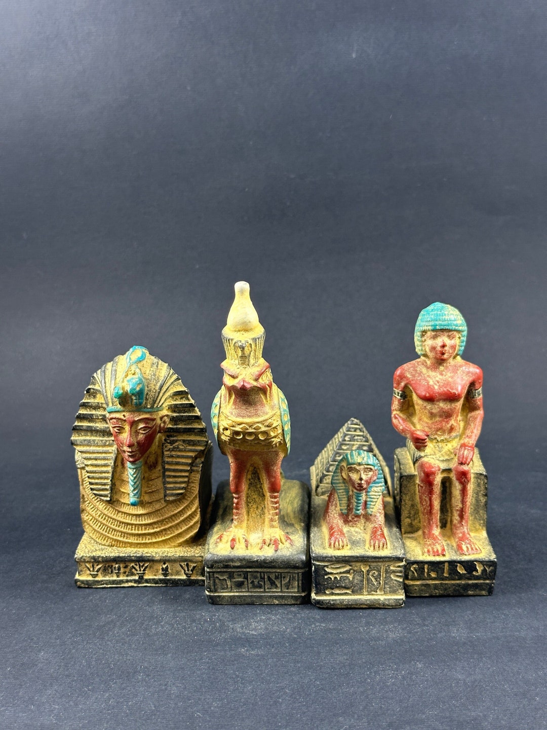 Set of Tiny Four Ancient Egyptian Deities Statues - Egyptian Statue ...
