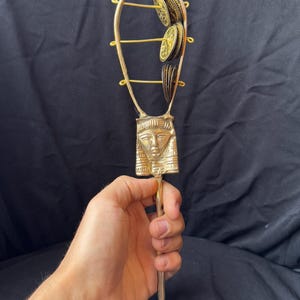 Brass Egyptian Sistrum With Queen Face Ancient Ritual Rattle Instrument ...