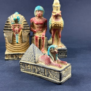 Set of Tiny Four Ancient Egyptian Deities Statues - Egyptian Statue ...