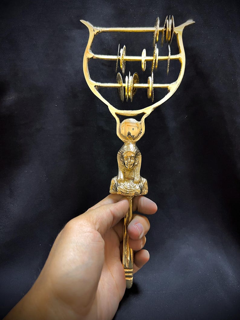 Golden Isis Sistrum of Temple Blessings Made in Egypt - Etsy