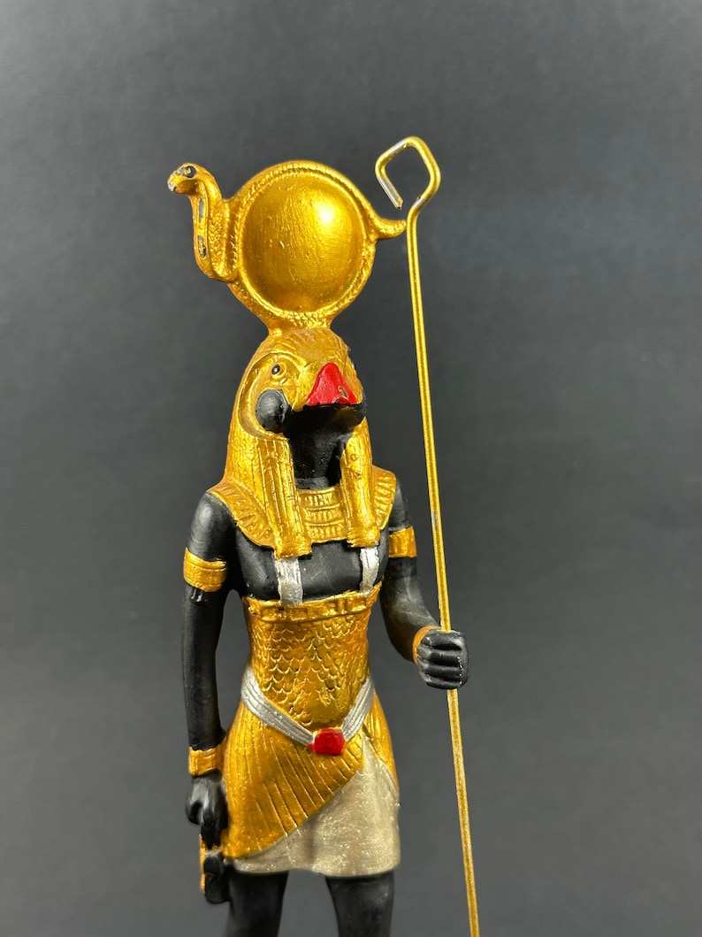 Statue of Ra Harakhte Sun God Crowned With a Solar Disk Green Ancient ...