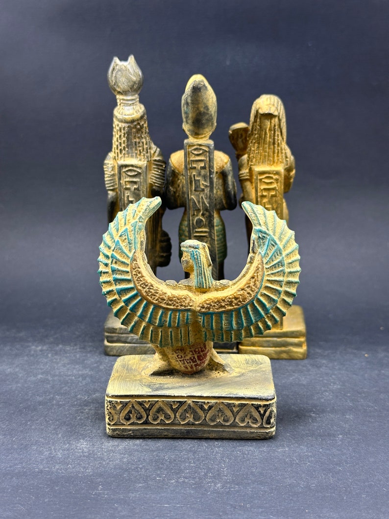 Set of Tiny Four Ancient Egyptian Deities Statues - Egyptian Statue ...