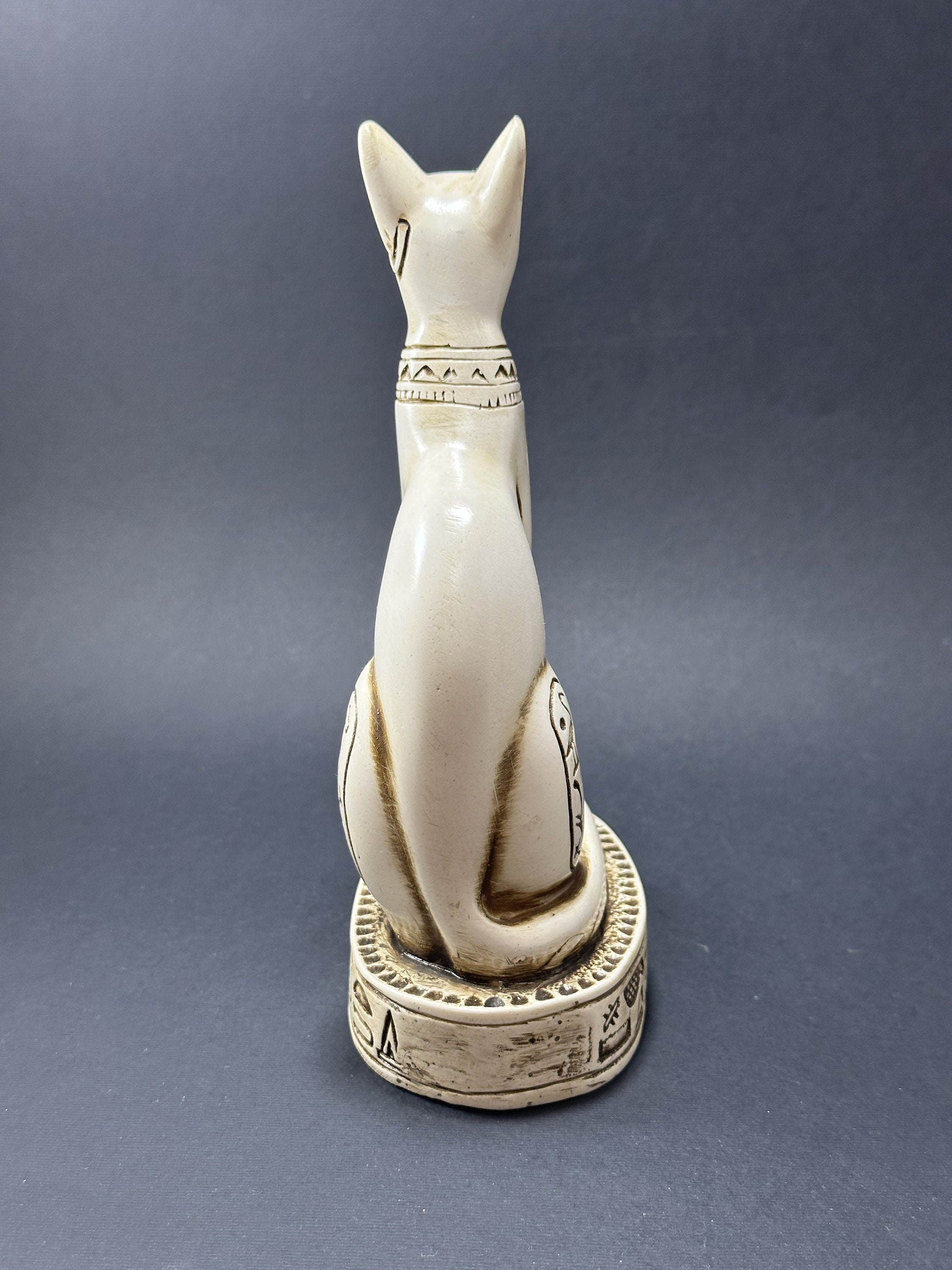 Egyptian Bastet Goddess Statue White Color With Eye of Horus on Her ...