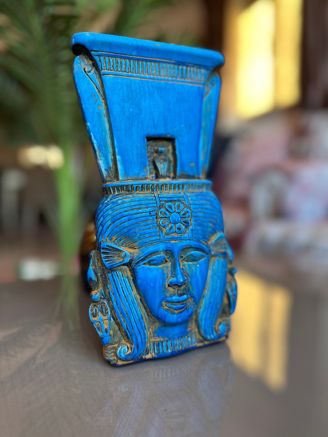 Hathor Face Wall Mounted Stone Egyptian Goddess Mask Made in - Etsy