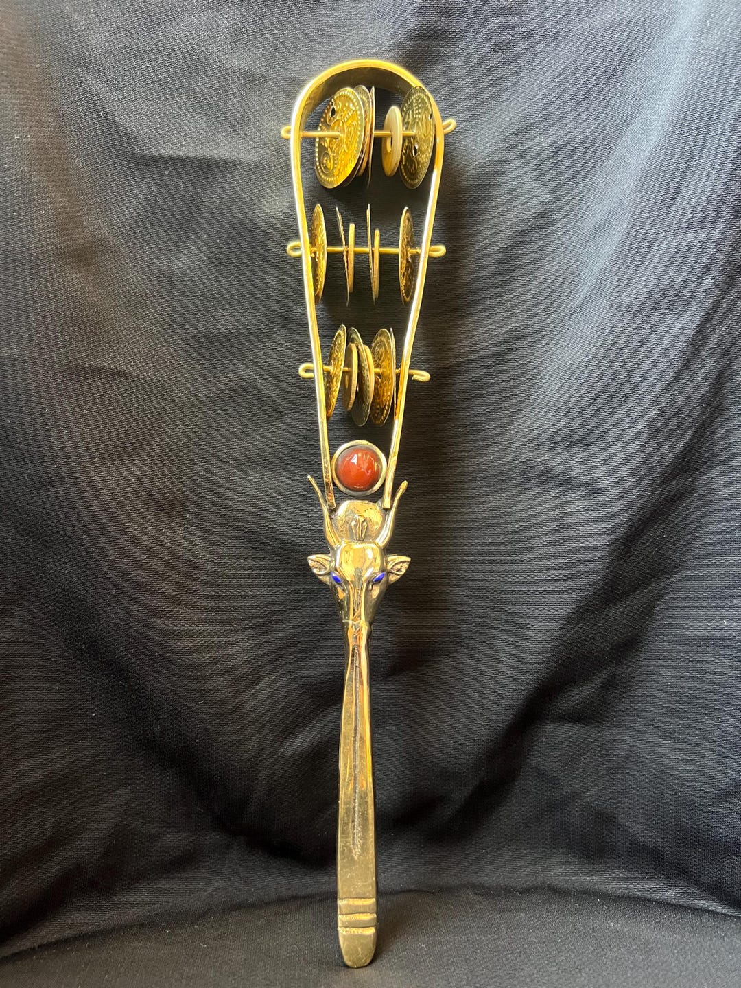 Ancient Egyptian Hathor Brass Sistrum – Sacred Temple Rattle Instrument ...