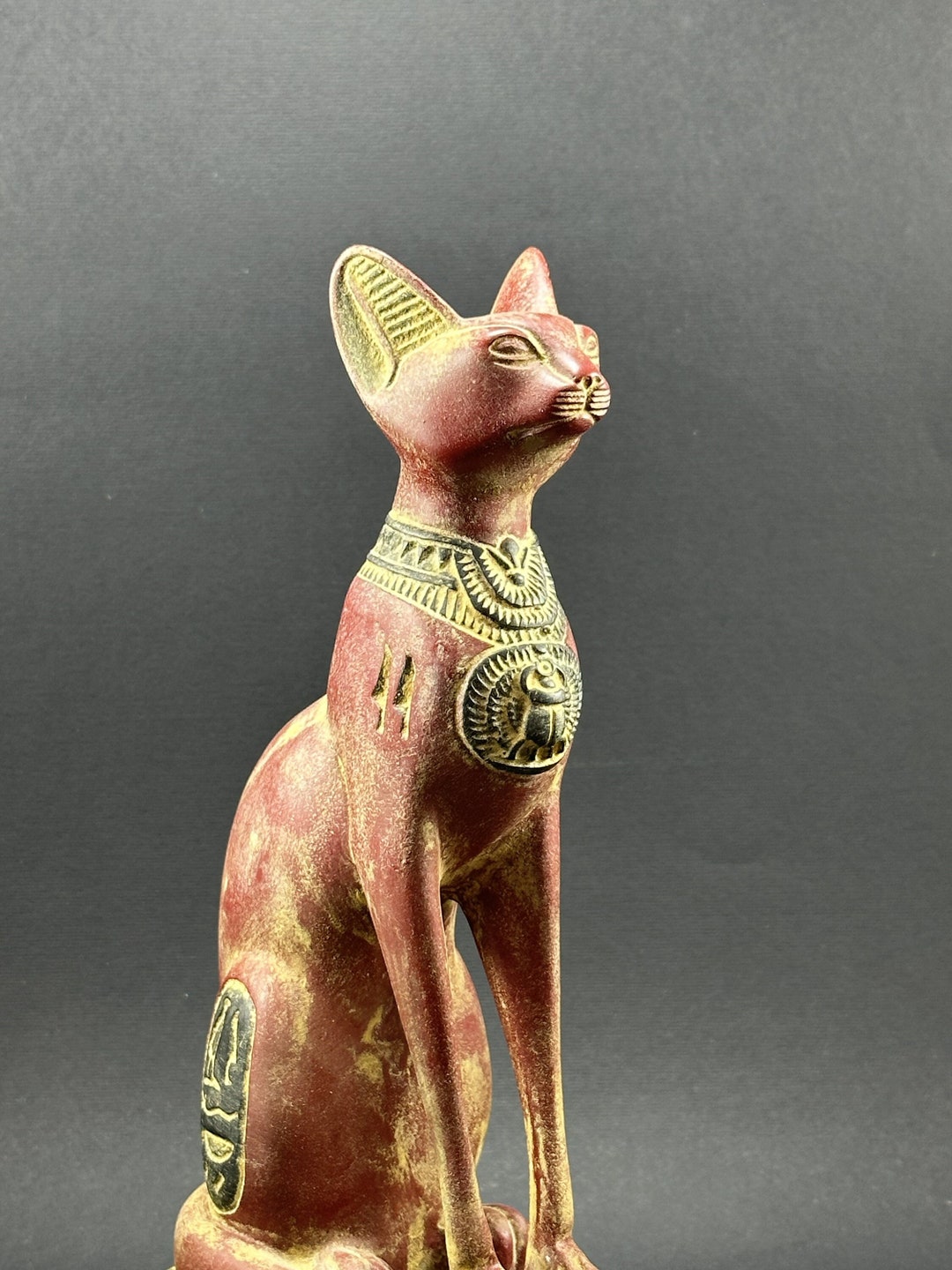 Unique Statue of Egyptian Bastet Goddess Statue Red Color With Eye of ...