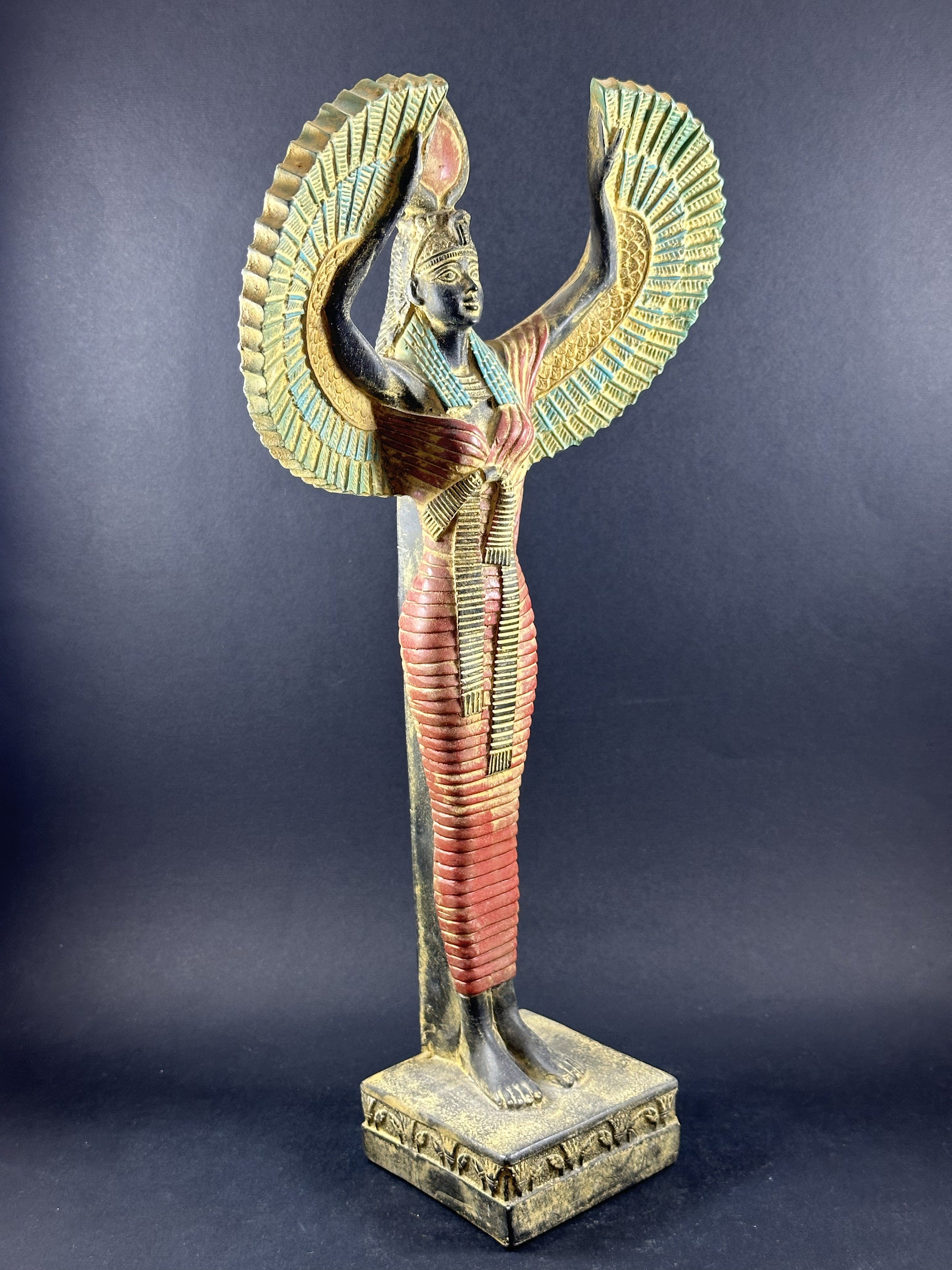 Isis Goddess Statue With Open Wings Egyptian Isis Statue Isis Sculpture
