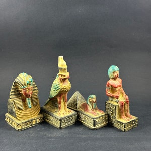 Set of Tiny Four Ancient Egyptian Deities Statues - Egyptian Statue ...