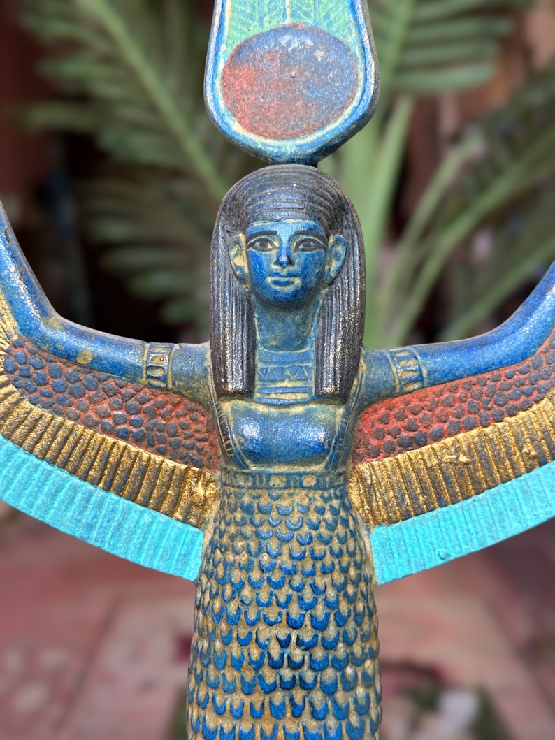 Egyptian Goddess Maat Open Wings Statue Natural Color Best - Etsy
