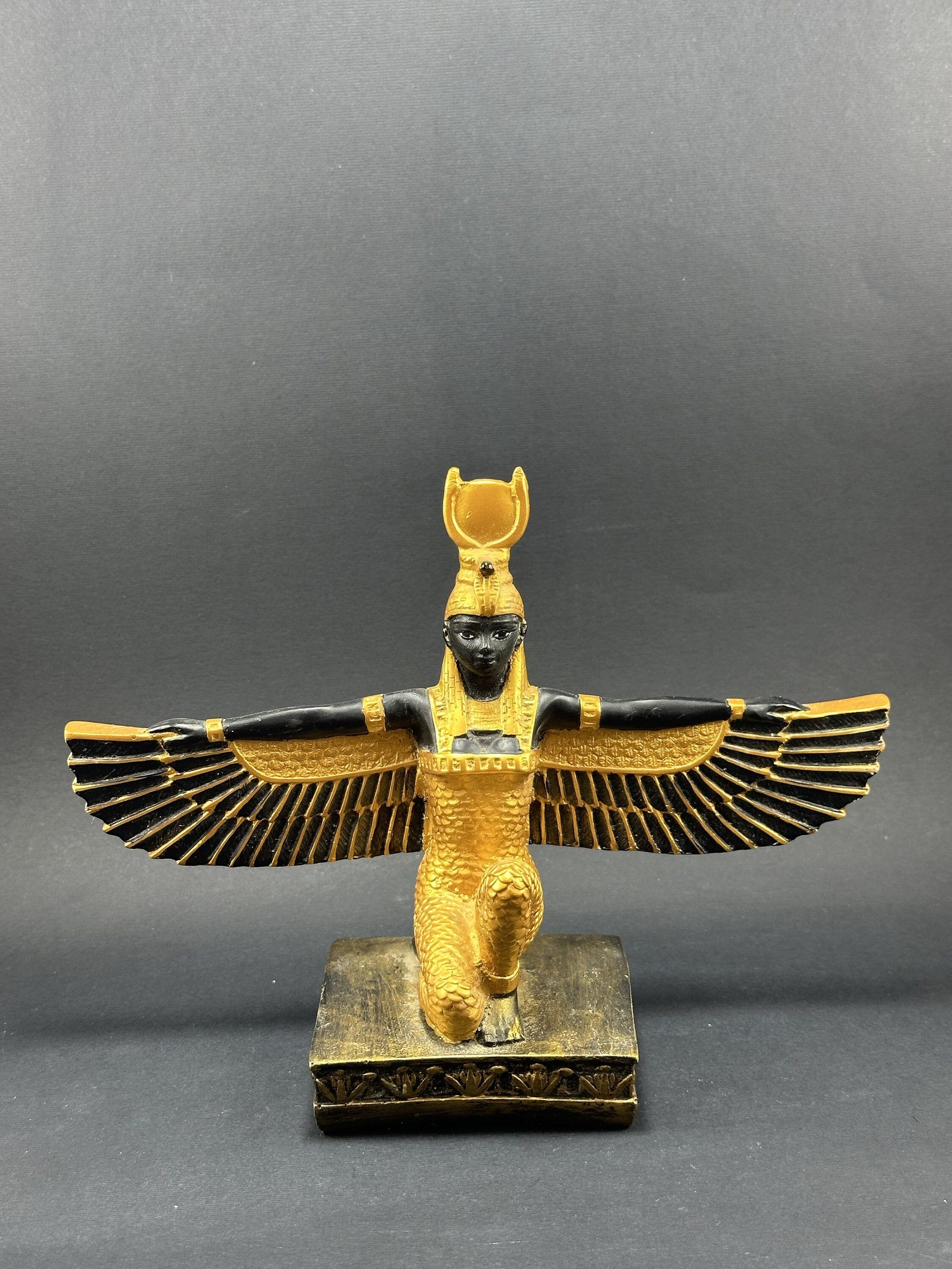 Unique Isis Goddess Statue With Open Wings Golden Color for Rituals ...