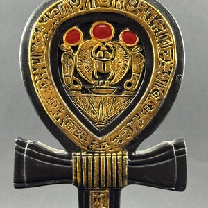 Standing Ancient Egyptian Ankh Key of Life Black and Golden Colors ...