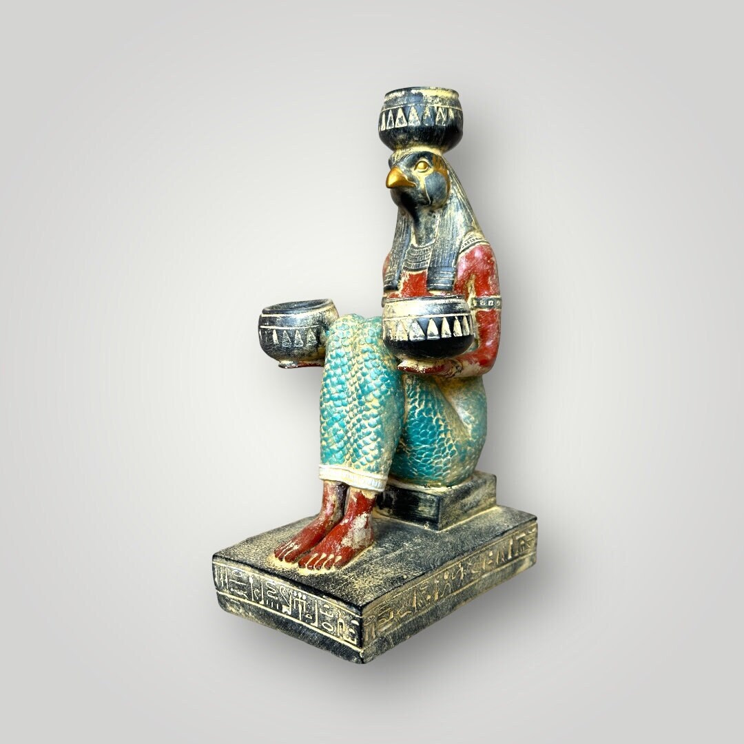 Horus Falcon God Candlestick Holder Egyptian Horus God Horus Statue ...